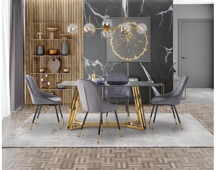 Луксозен трапезен комплект BM-Konami 1 + 4 стола KH437 - от Мебели Богдан на супер цена